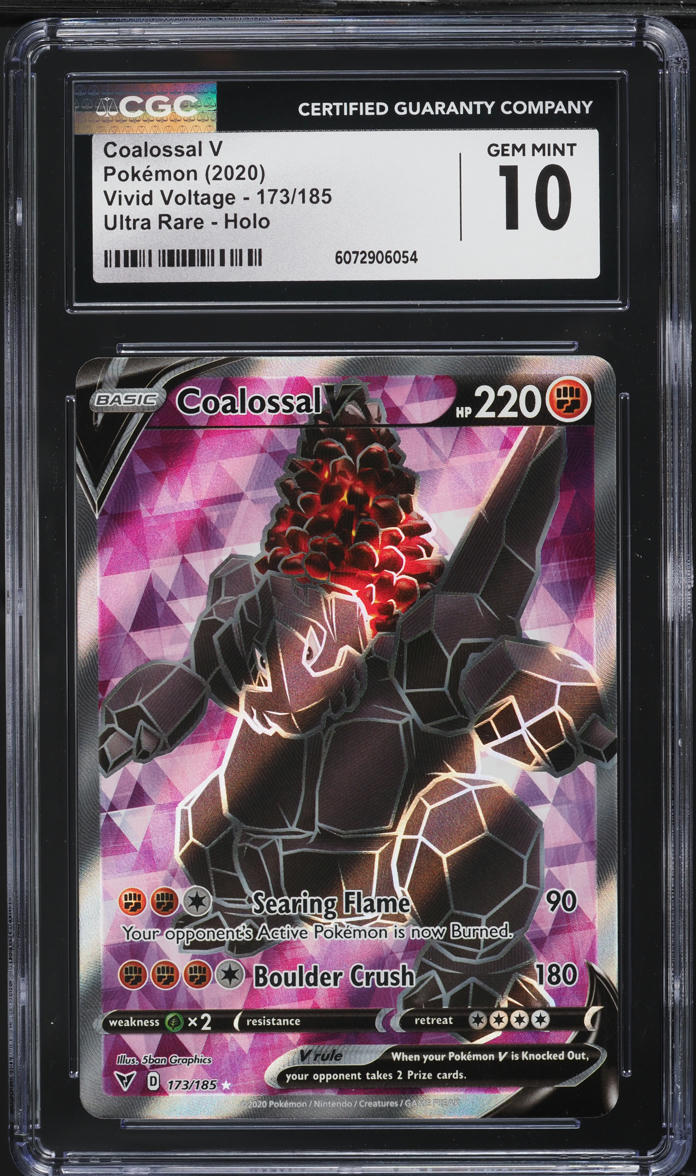 2020 Pokemon SWSH Vivid Voltage Full Art Coalossal V #173 CGC 10 GEM ...