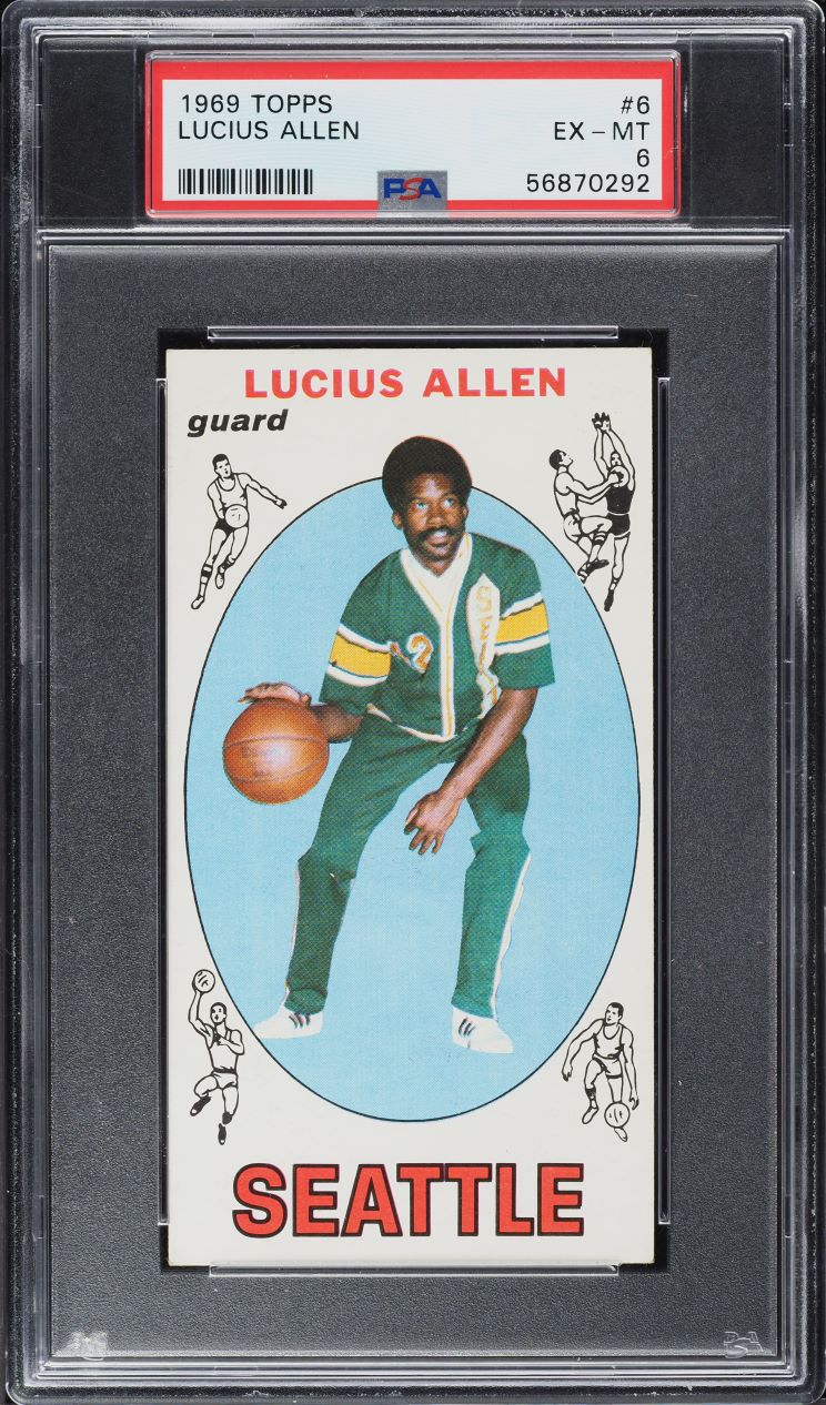 1969 Topps Basketball Lucius Allen ROOKIE #6 PSA 6 EXMT on Fanatics Collect