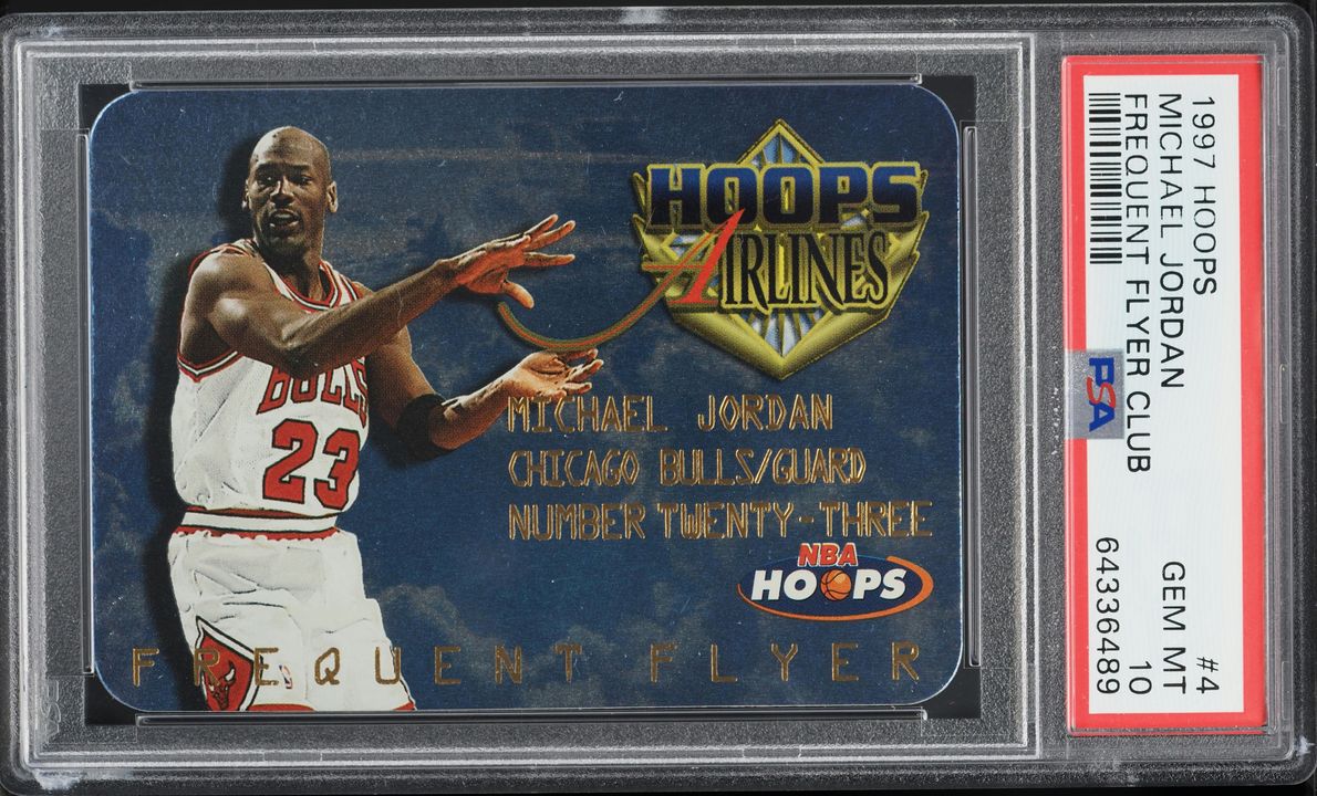 1997 Hoops Frequent Flyer Club Michael Jordan #4 PSA 10 GEM MINT on ...