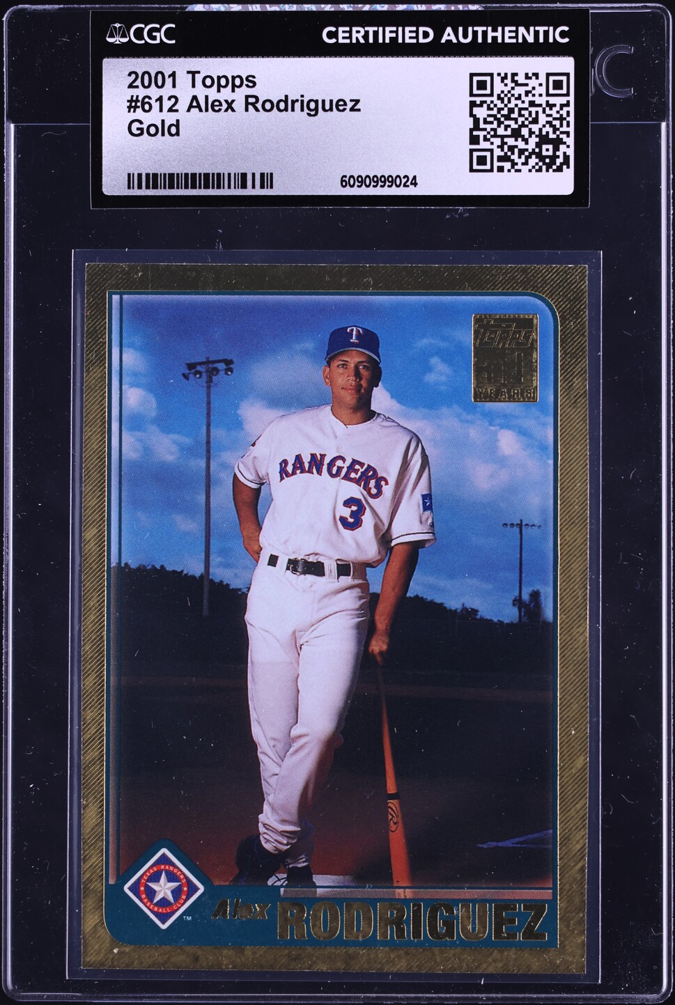 2001 Topps Gold Alex Rodriguez /2001 #612 CGC AUTH on Fanatics Collect