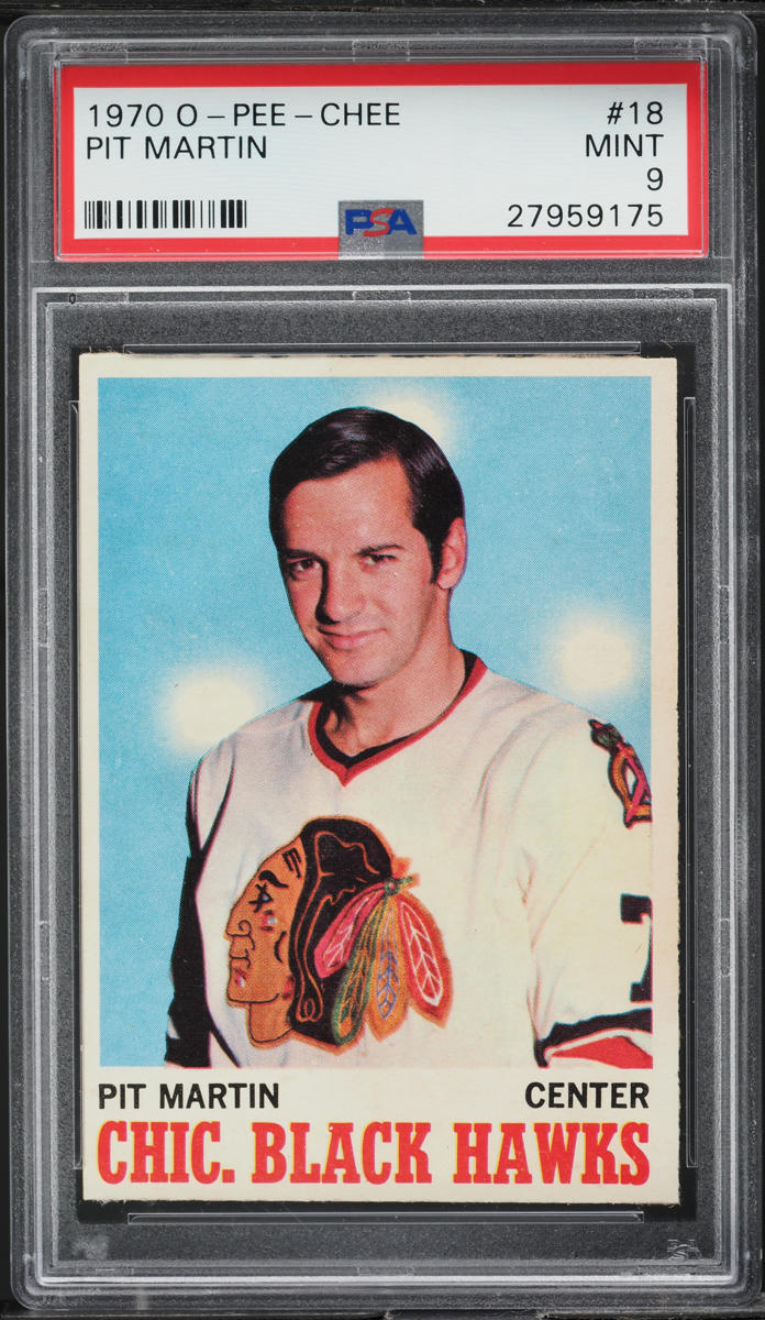 1970 O-Pee-Chee Hockey Pit Martin #18 PSA 9 MINT on Fanatics Collect