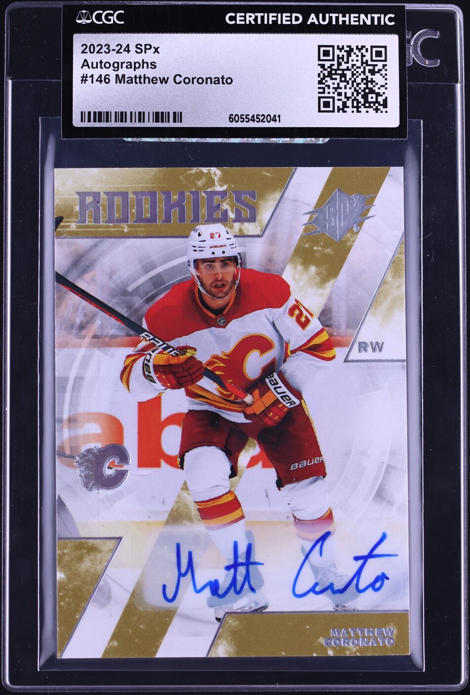 2023 SPx Matthew Coronato ROOKIE AUTO #146 CGC AUTH on Fanatics Collect