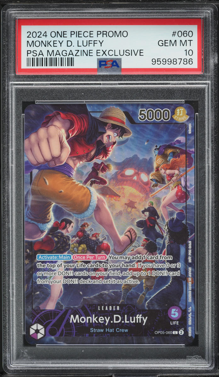 2024 One Piece Promo PSA Magazine Monkey D. Luffy #OP05-060 PSA 10 GEM MINT on Fanatics Collect