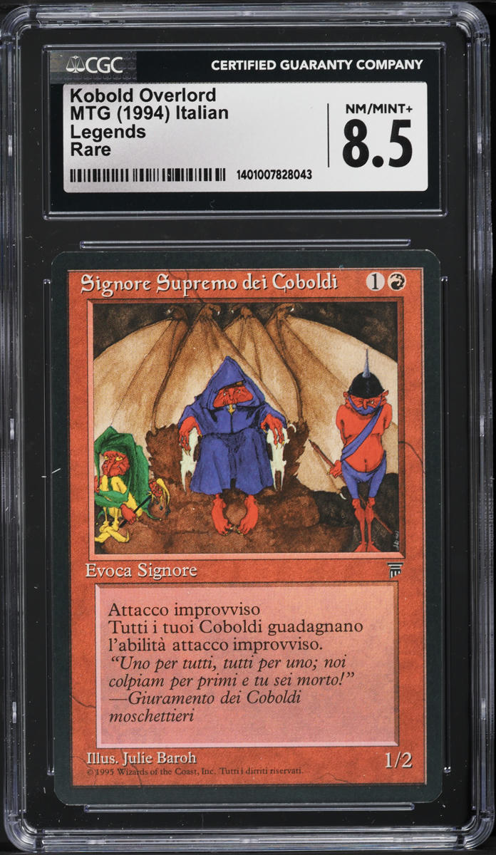 1994 Magic The Gathering MTG Italian Legends Kobold Overlord CGC 8.5 NM ...