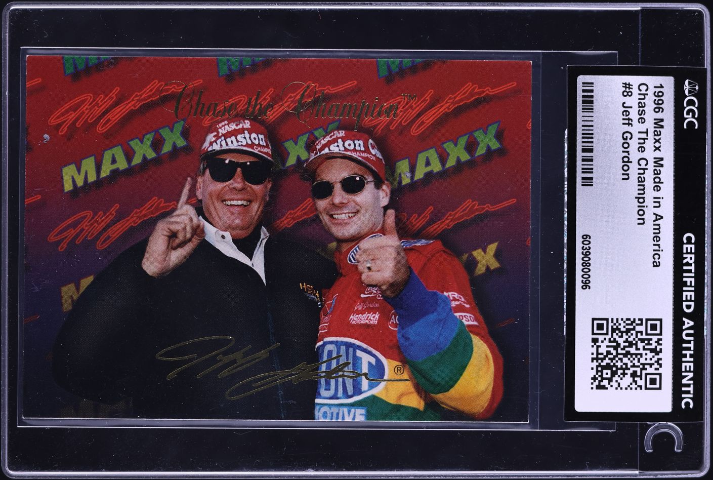 1996 Maxx Made In America Chase The Champion Jeff Gordon #8 CGC AUTH on ...