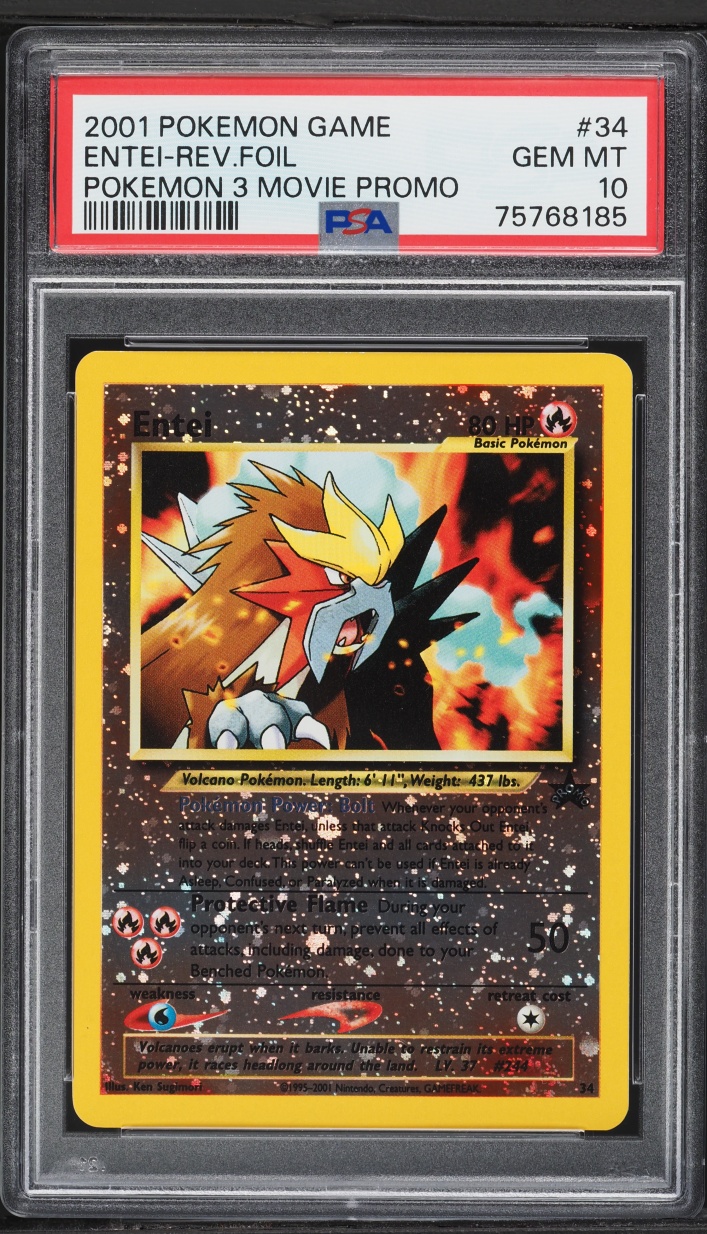 2001 Pokemon Movie 3 Promo Reverse Holo Entei #34 PSA 10 GEM MINT on ...
