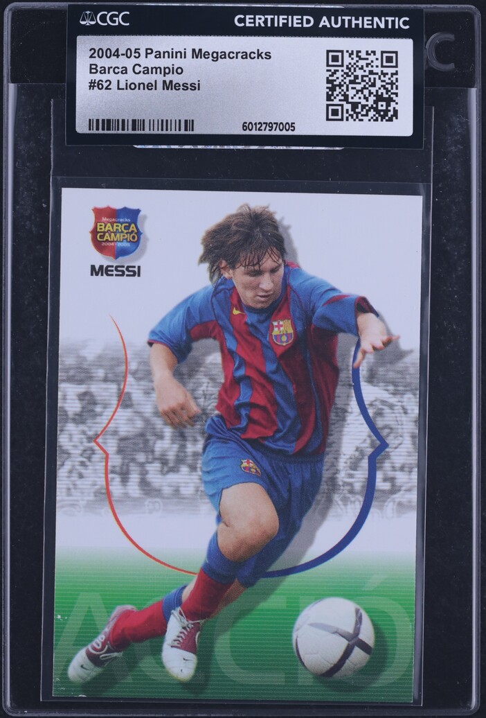 2004 Panini Sports Mega Cracks Barca Campio Lionel Messi ROOKIE #62 CGC ...