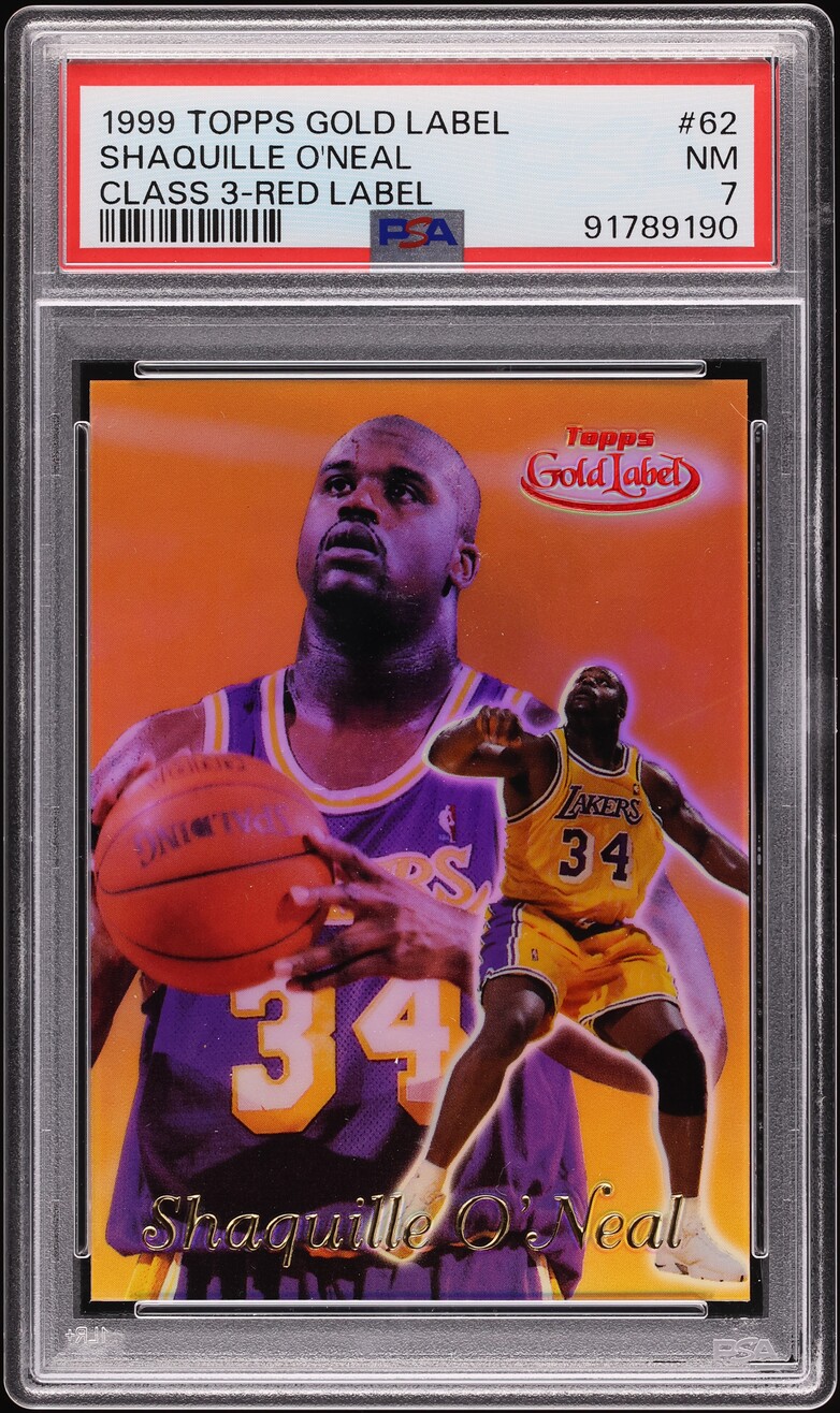 1999 Topps Gold Label Class 3 Red Label Shaquille O'Neal /25 #62 PSA 7 ...