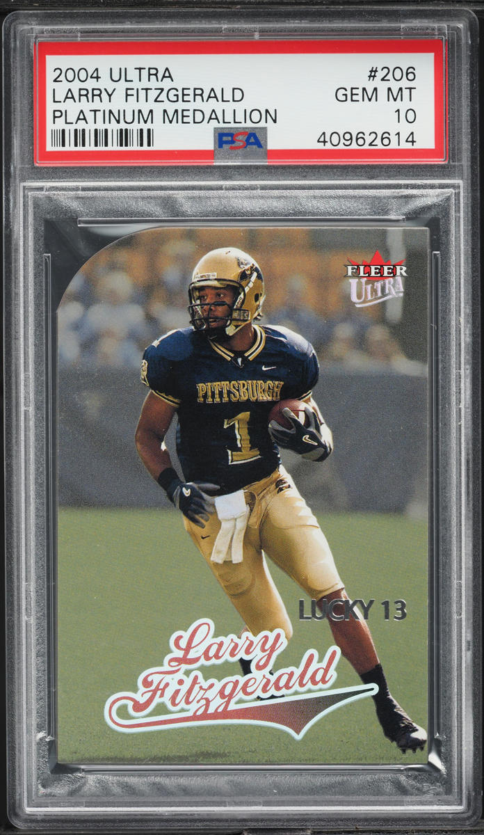 2004 Ultra Platinum Medallion Die-Cut Larry Fitzgerald ROOKIE /13 #206 ...