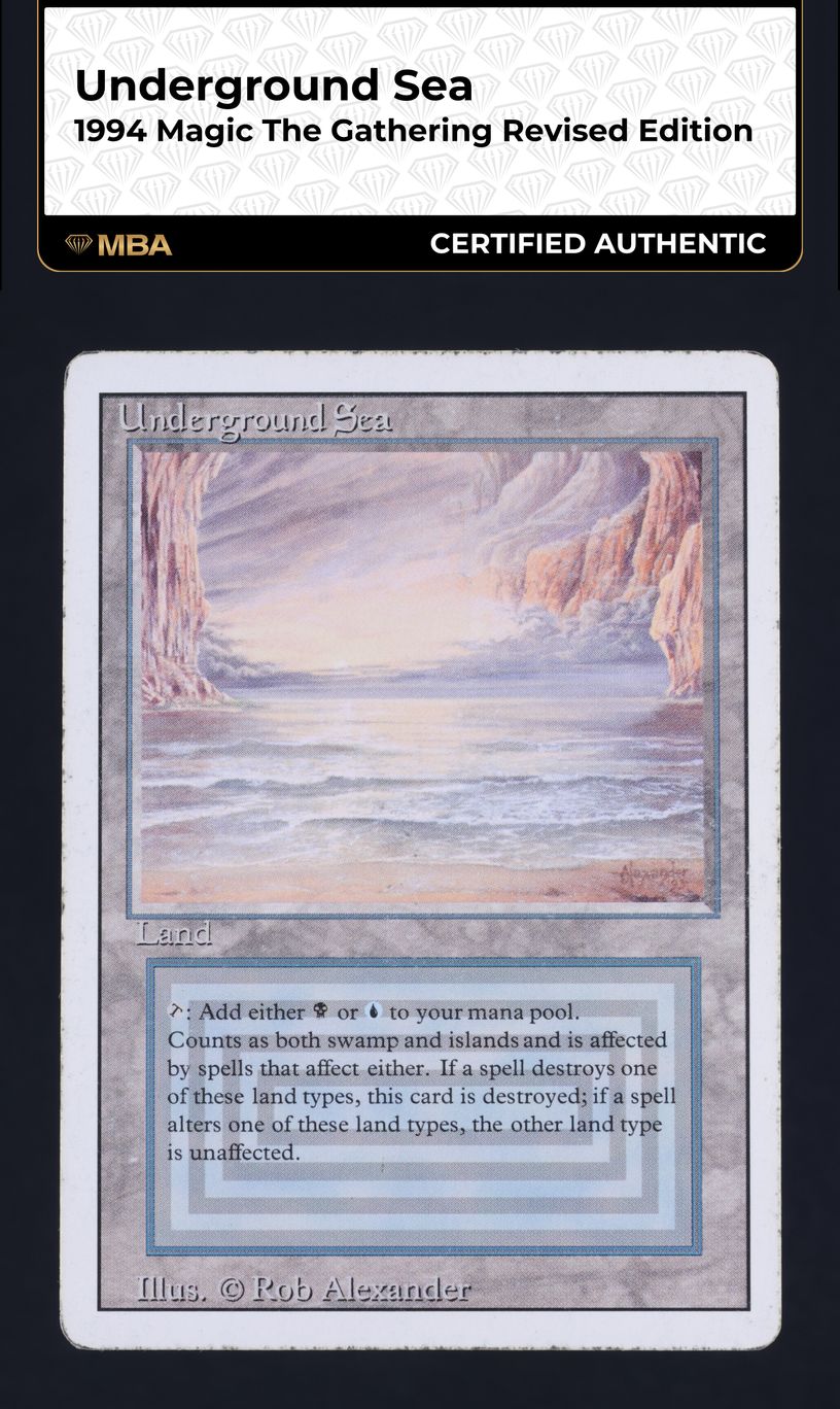 1994 Magic The Gathering MTG Revised Underground Sea MBA AUTH on Fanatics Collect
