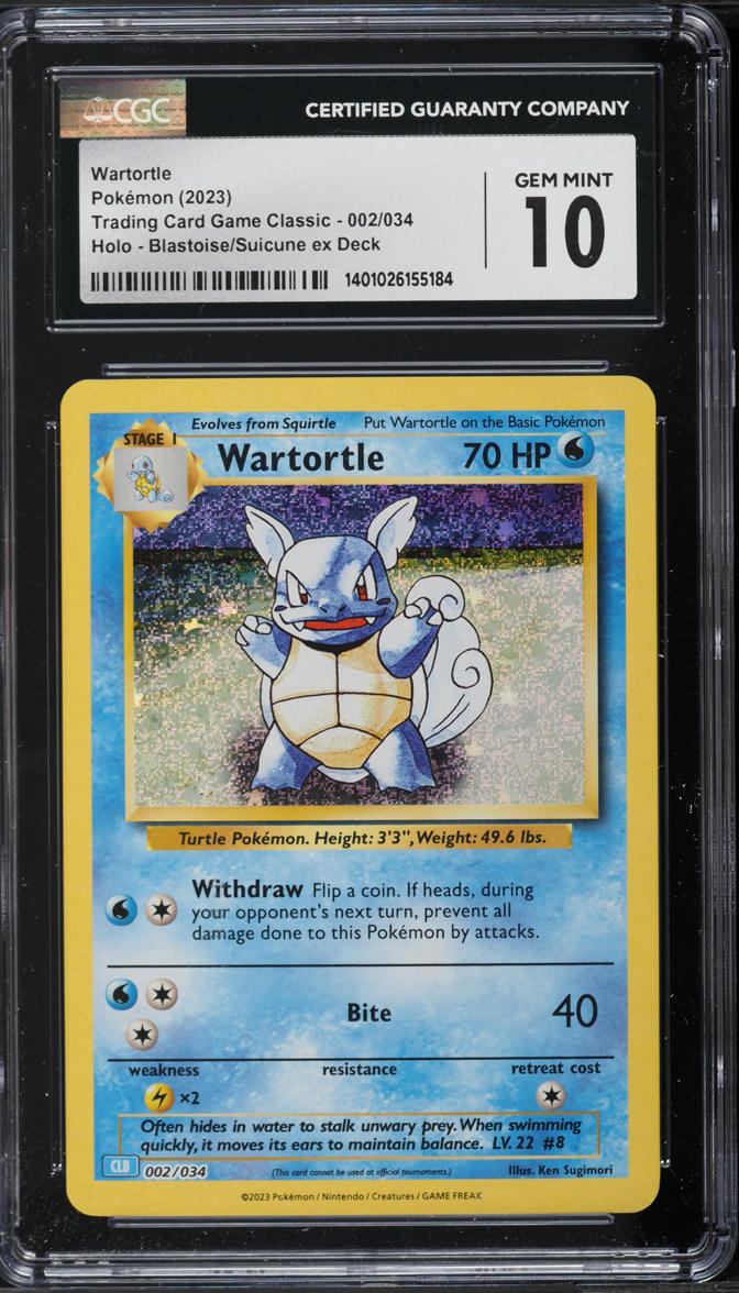 2023 Pokemon TCG Classic Collection Holo Wartortle #2 CGC 10 GEM MINT ...
