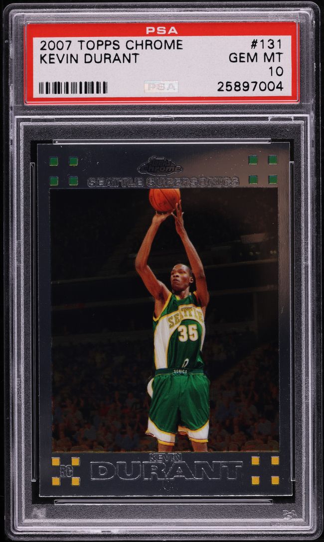 2007 Topps Chrome Kevin Durant ROOKIE #131 PSA 10 GEM MINT on Fanatics ...
