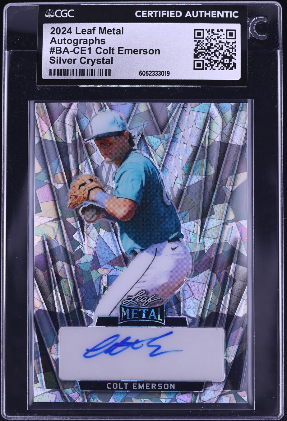 2024 Leaf Metal Silver Crystal Colt Emerson ROOKIE AUTO /15 #BA-CE1 CGC ...
