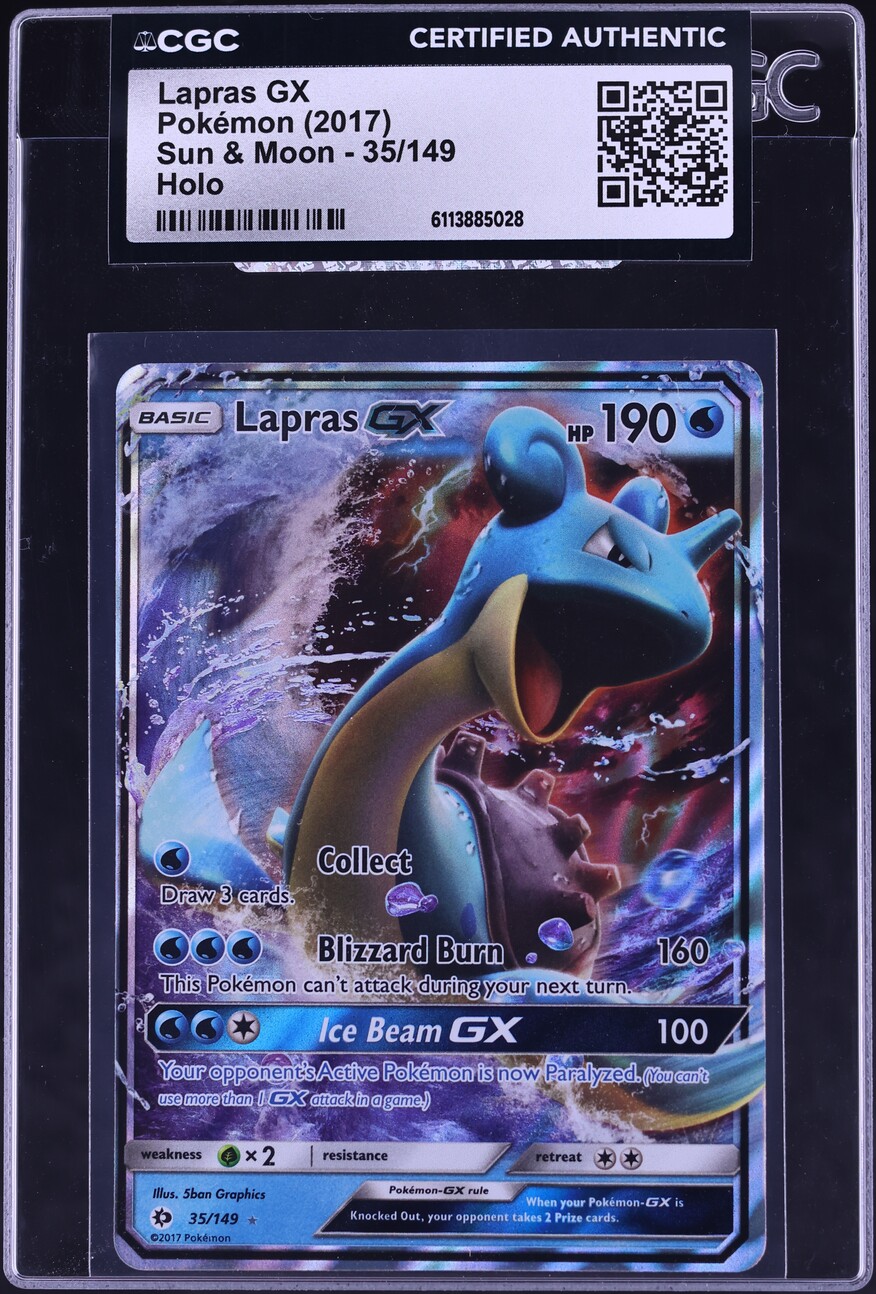 2017 Pokemon Sun & Moon Lapras GX #35 CGC AUTH on Fanatics Collect