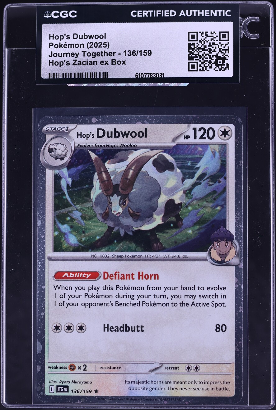 2025 Pokemon Scarlet & Violet Journey Together Hop's Dubwool #136 CGC ...