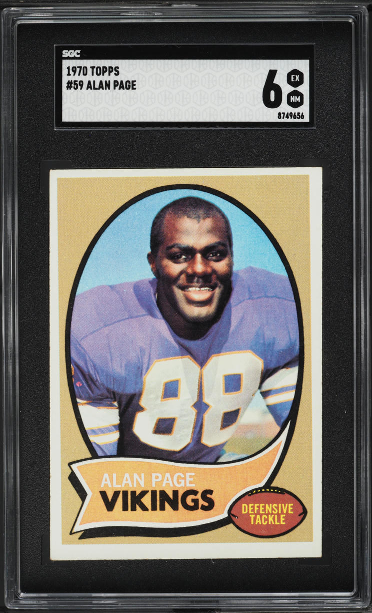 1970 Topps Football Alan Page ROOKIE #59 SGC 6 EXMT on Fanatics Collect