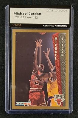 1992 Fleer Basketball Michael Jordan #32 MBA AUTH on Fanatics Collect
