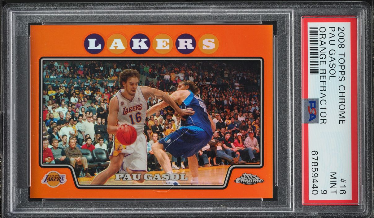 2008 Topps Chrome Orange Refractor Pau Gasol /499 #16 PSA 9 MINT on ...