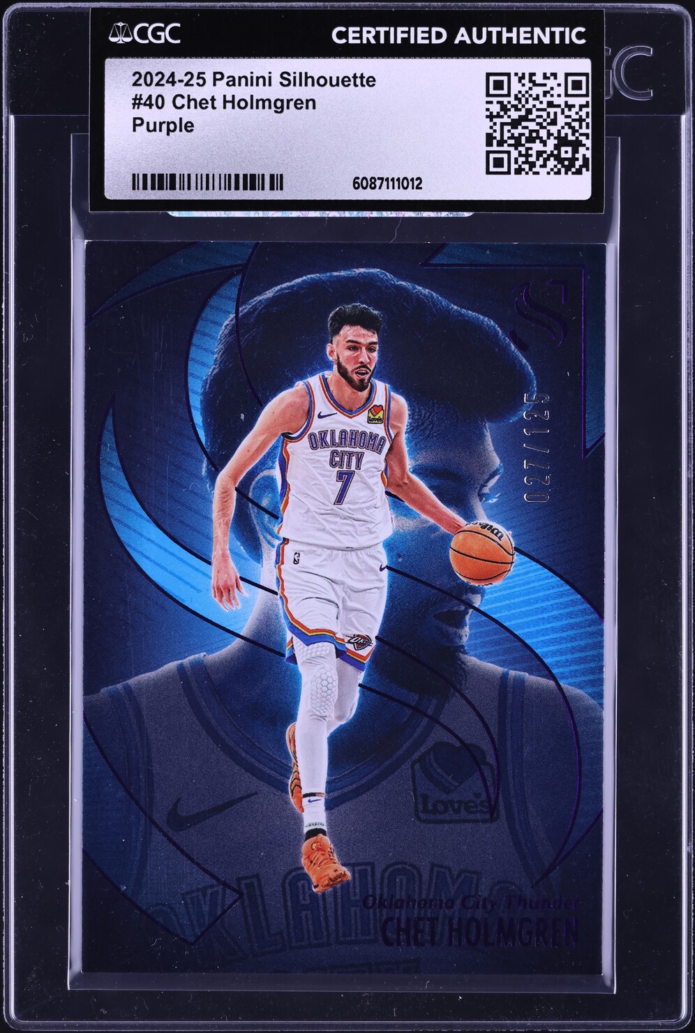 2024 Panini Silhouette Purple Chet Holmgren /125 #40 CGC AUTH on ...