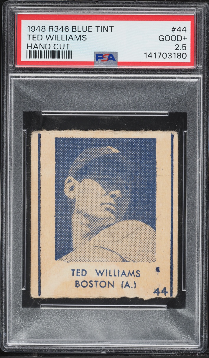 1948 R346 Blue Tint Ted Williams #44 PSA 2.5 GD+ on Fanatics Collect