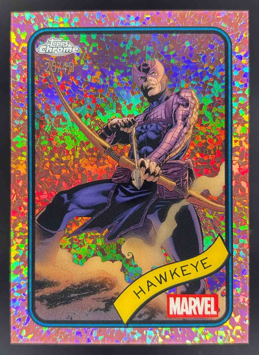 2025 Topps Chrome Marvel Rose Gold Mini Diamonds Refractor #133 Hawkeye ...