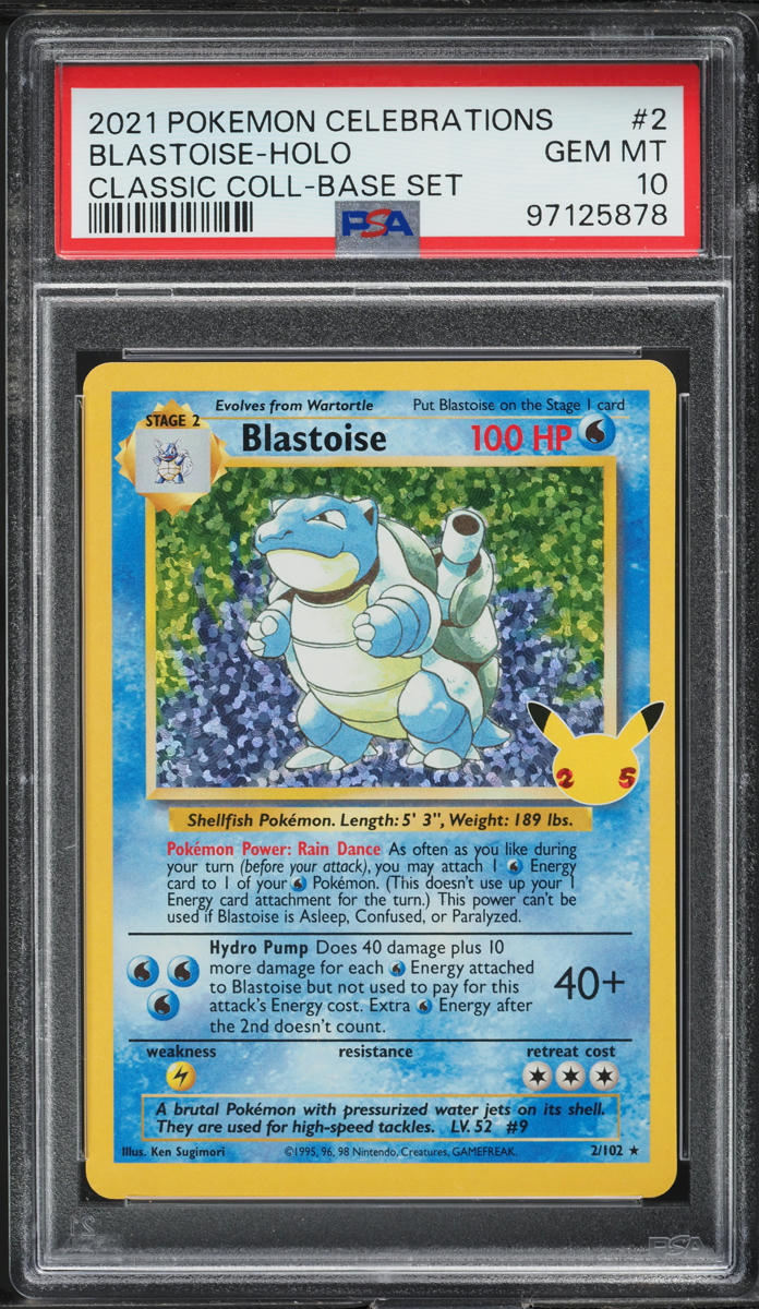 2021 Pokemon SWSH Celebrations Classic Collection Holo Blastoise #2 PSA ...