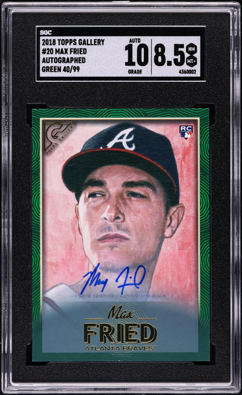 2018 Topps Gallery Green Max Fried ROOKIE AUTO /99 #20 SGC 8.5 NM-MT+ ...
