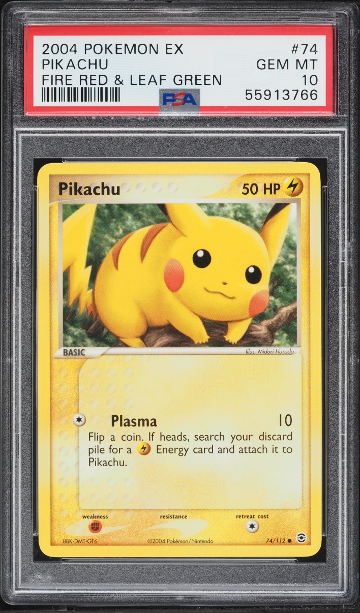 2004 Pokemon EX Fire Red & Leaf Green Pikachu #74 PSA 10 GEM MINT on ...