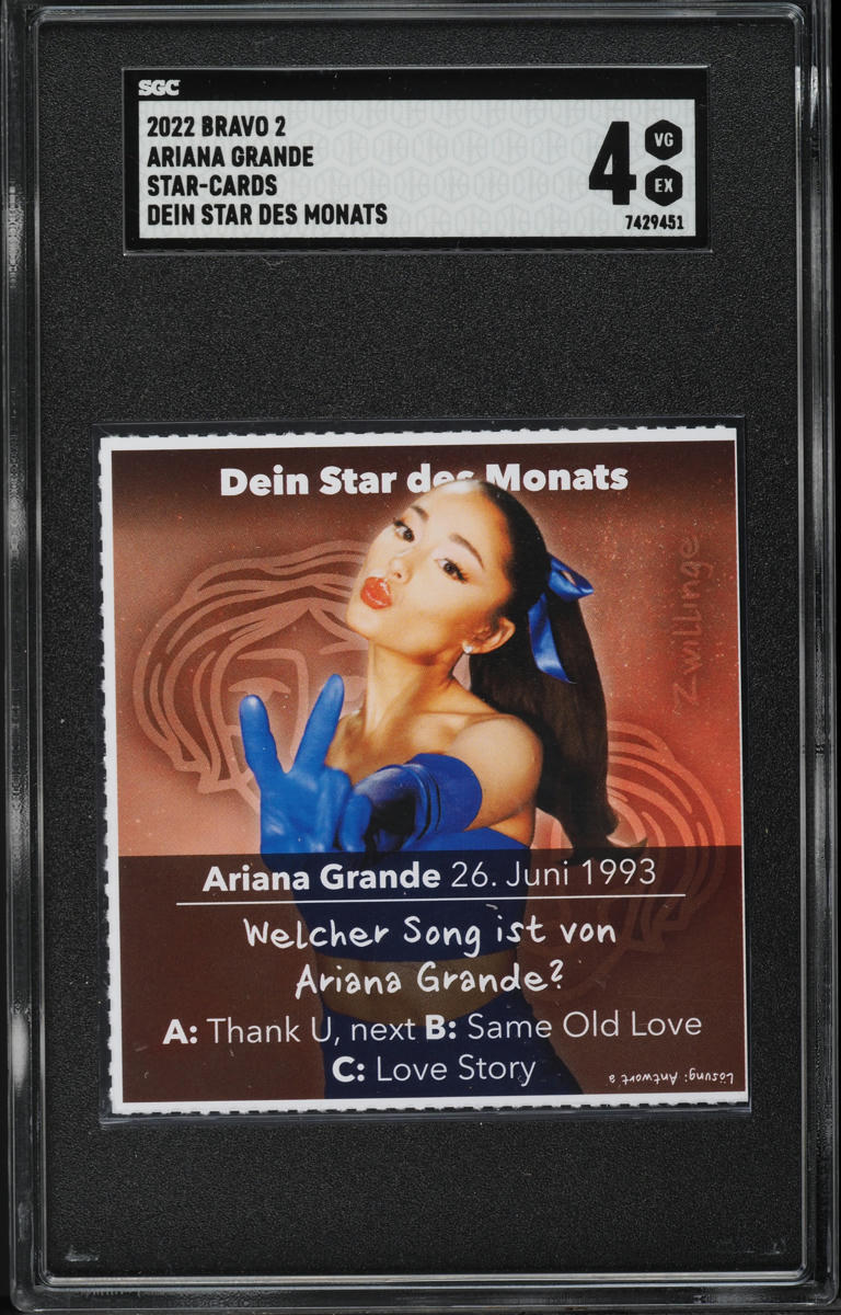 2022 Bravo 2 Star-Cards Dein Star Des Monats Ariana Grande SGC 4 VGEX on Fanatics Collect