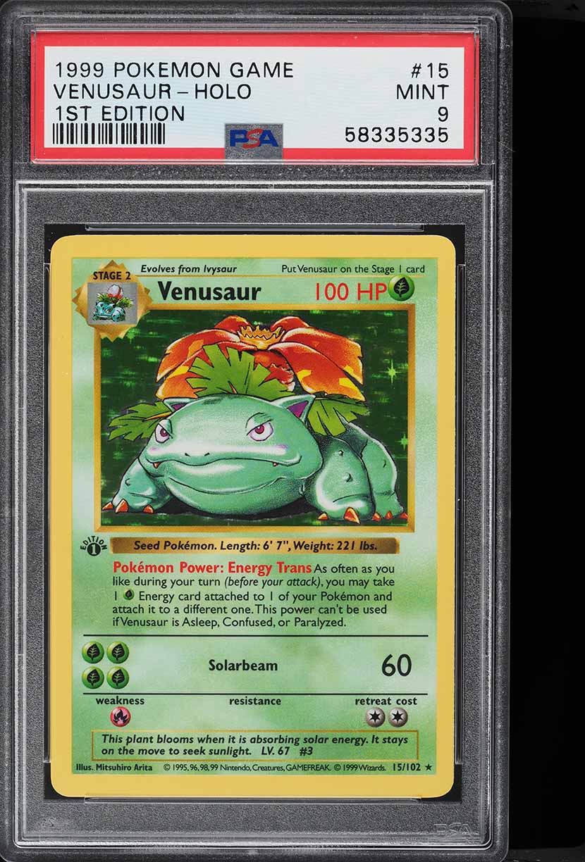 1999 Pokemon Base Set Shadowless 1st Edition Holo Venusaur #15 PSA 9 ...