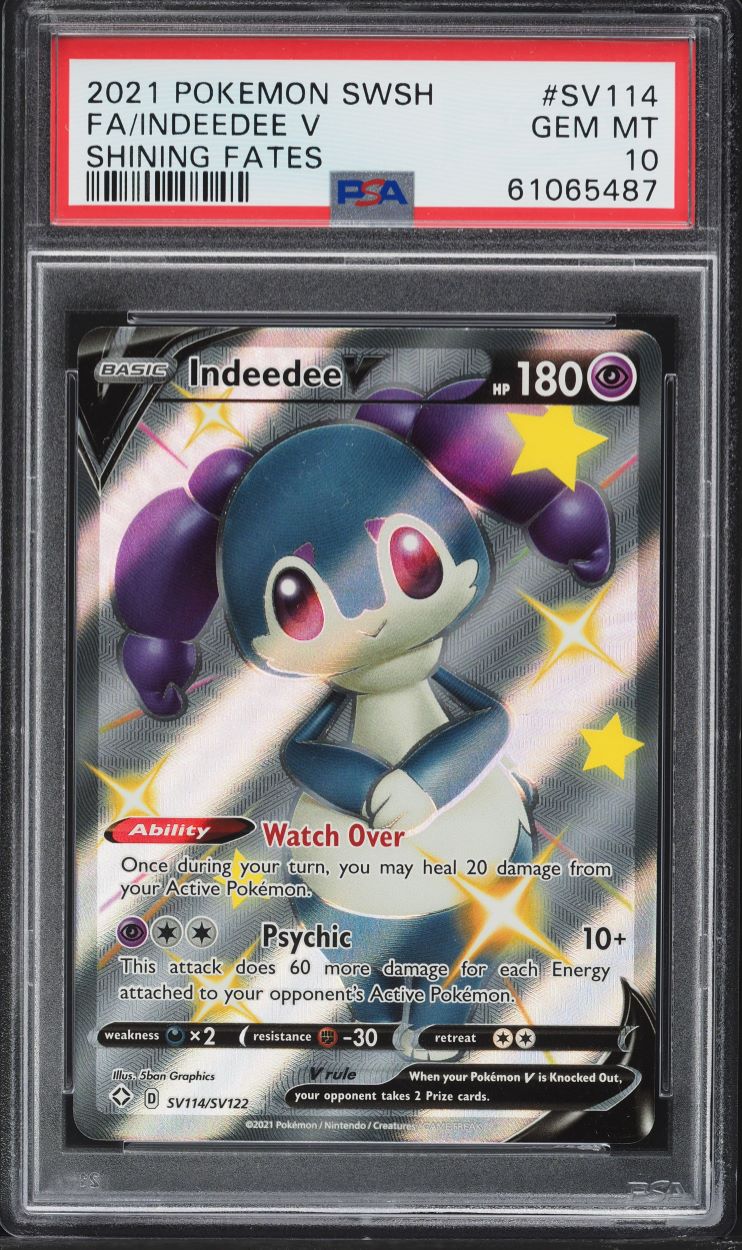 2021 Pokemon Sword & Shield Shining Fates Shiny Indeedee V #SV114 PSA ...
