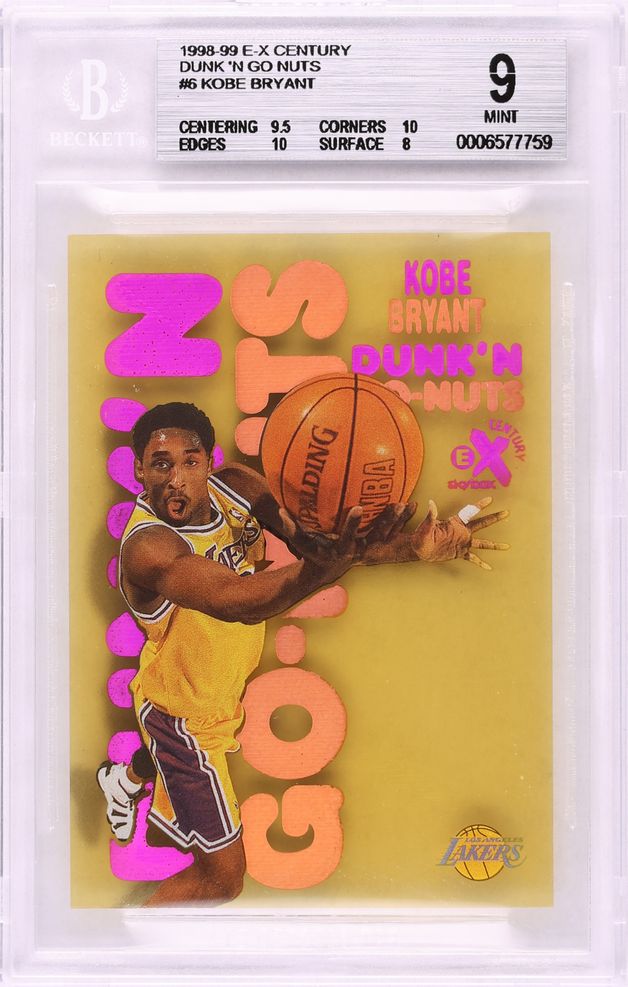 1998 Skybox E-X Century Dunk 'N Go Nuts Kobe Bryant #6 BGS 9 MINT on ...