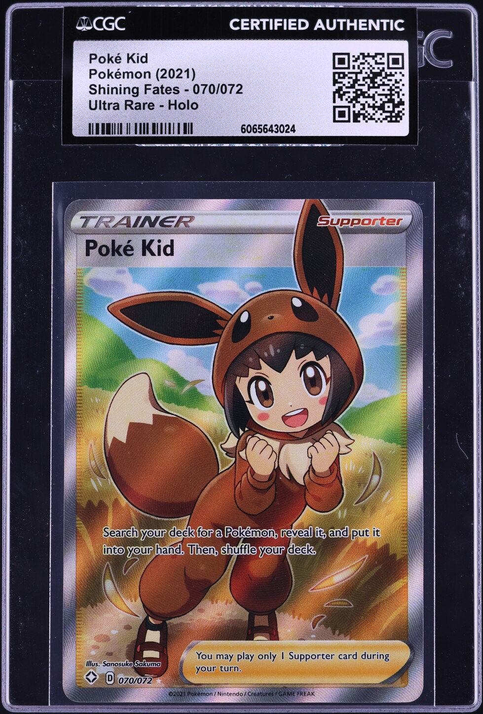 2021 Pokemon Sword & Shield Shining Fates Full Art Poke Kid #70 CGC ...