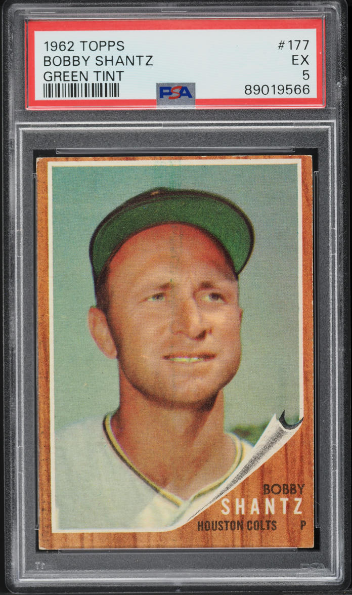 1962 Topps Bobby Shantz GREEN TINT #177 PSA 5 EX on Fanatics Collect