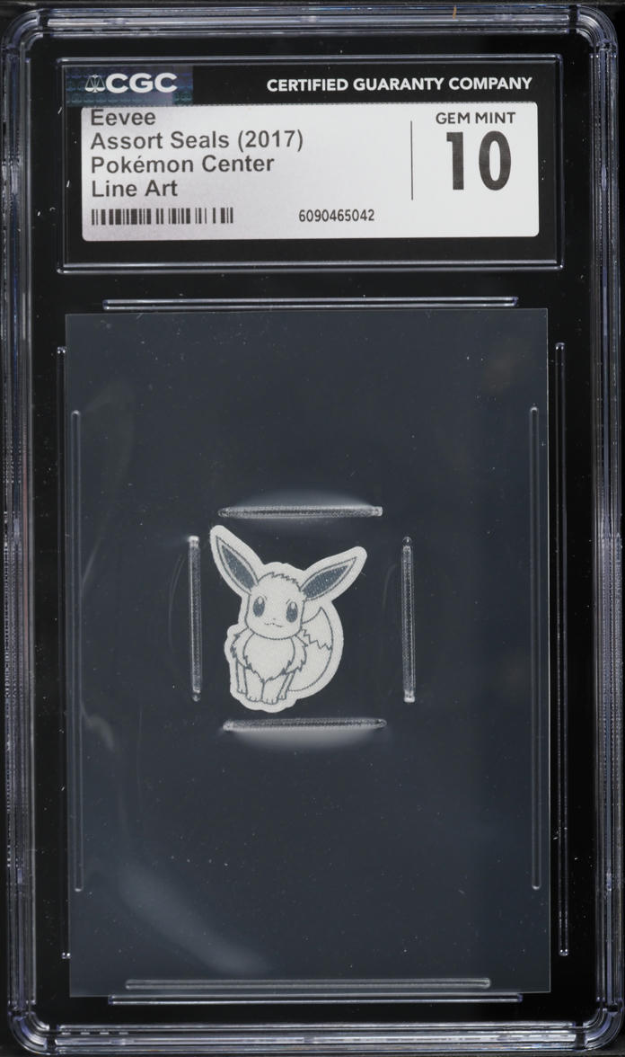 2017 Pokemon Center Assort Seals Line Art Eevee CGC 10 GEM MINT on ...