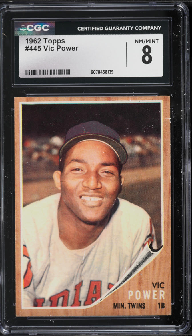 1962 Topps Vic Power #445 CGC 8 NM-MT on Fanatics Collect