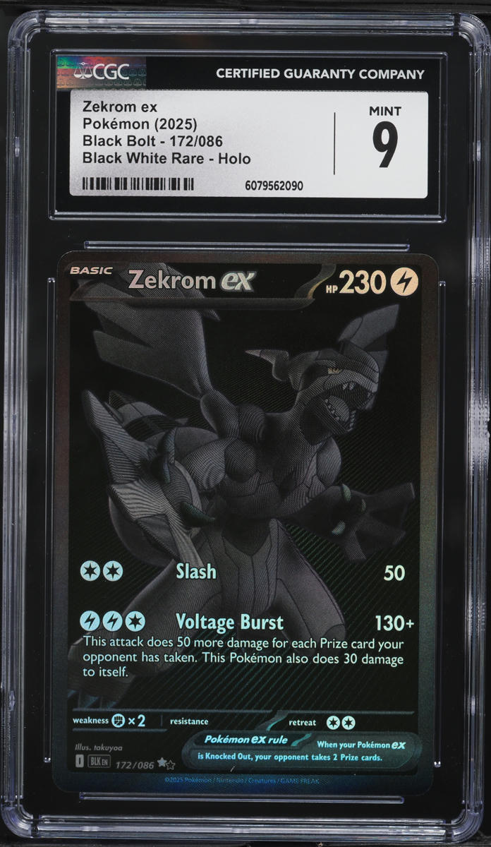 2025 Pokemon Scarlet & Violet Black Bolt BWR Zekrom ex #172 CGC 9 MINT on Fanatics Collect