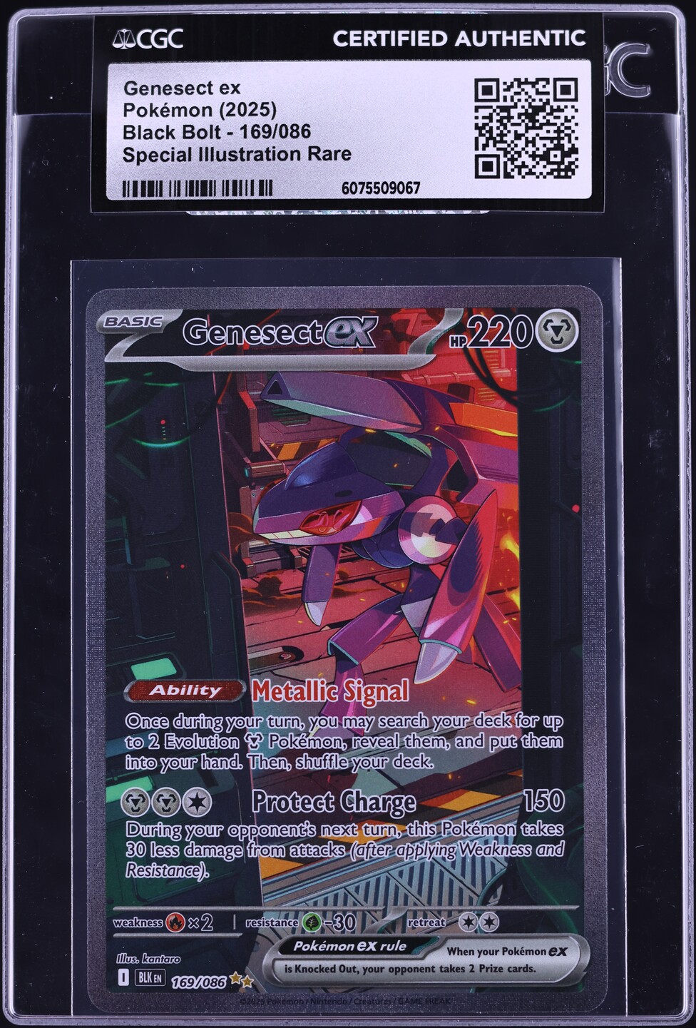 2025 Pokemon Scarlet & Violet Black Bolt SIR Genesect ex #169 CGC AUTH ...