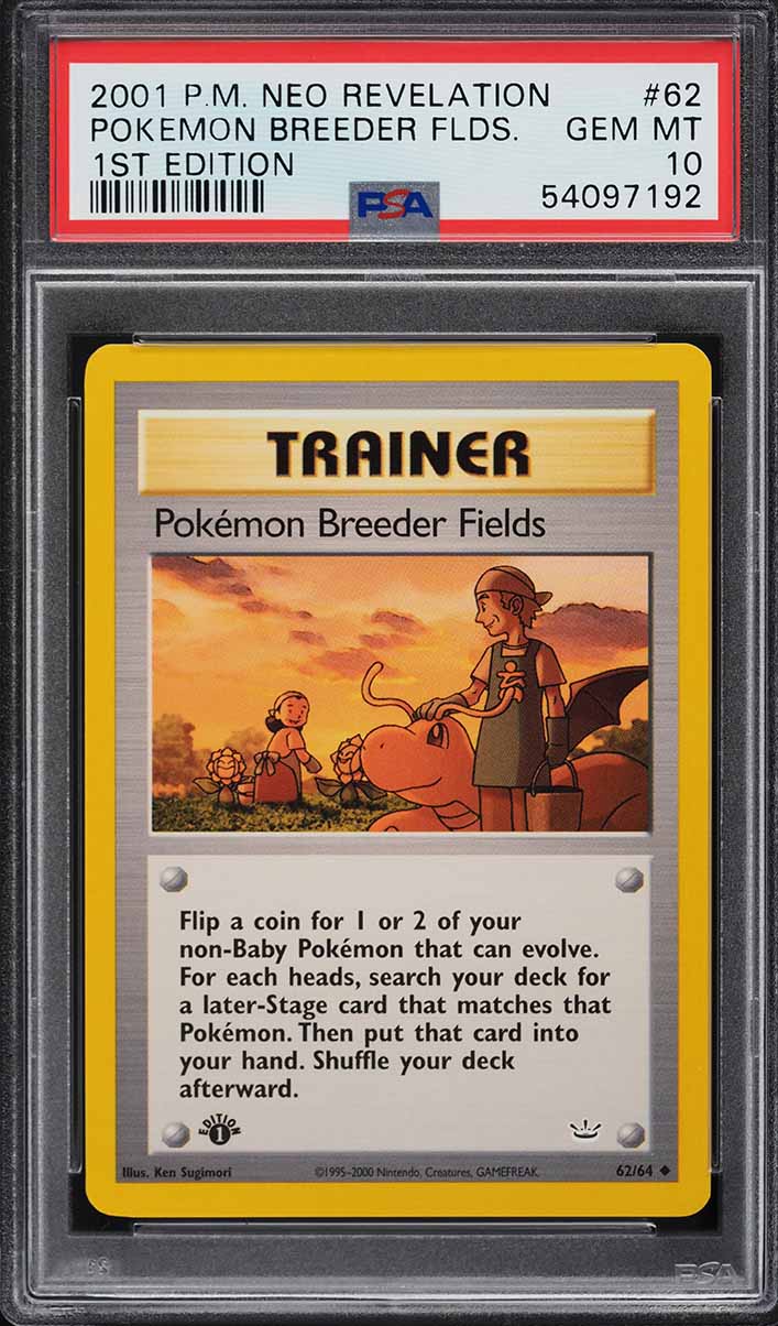 2001 Pokemon Neo Revelation 1st Edition Pokemon Breeder Fields #62 PSA ...