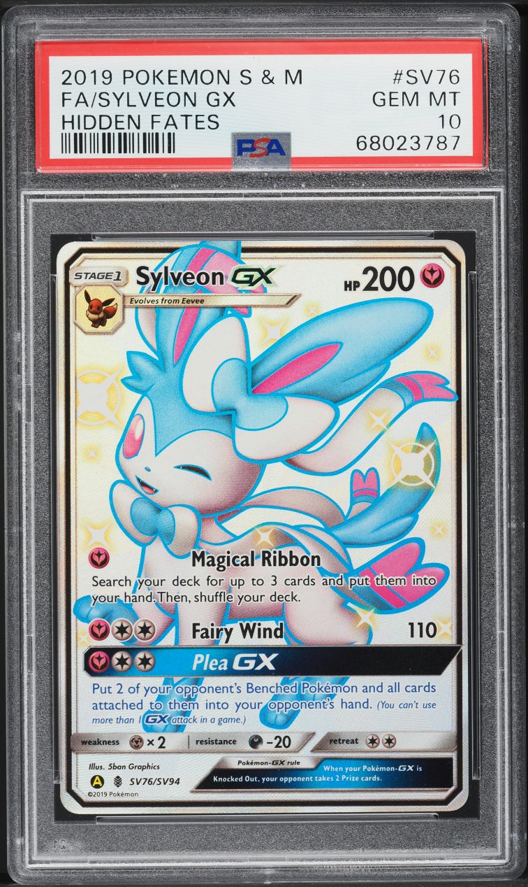 2019 Pokemon Sun & Moon Hidden Fates Shiny Sylveon GX #SV76 PSA 10 GEM ...