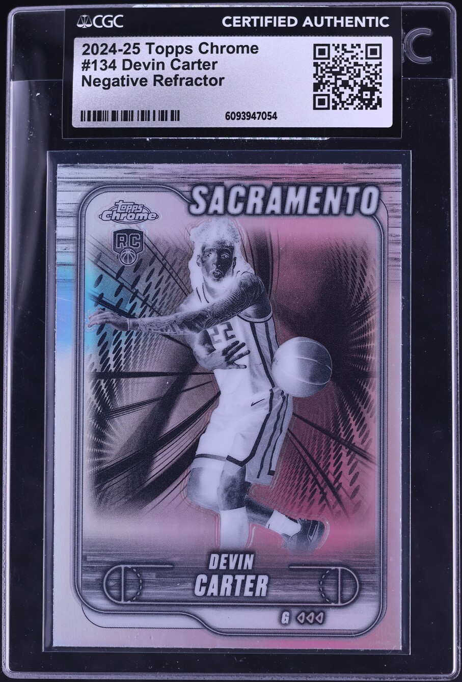 2024 Topps Chrome Negative Refractor Devin Carter ROOKIE #134 CGC AUTH ...