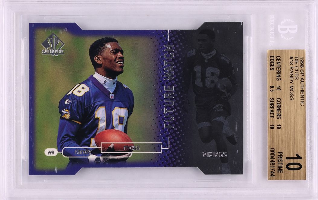 1998 SP Authentic Die-Cut Randy Moss ROOKIE /500 #18 BGS 10 PRISTINE on ...