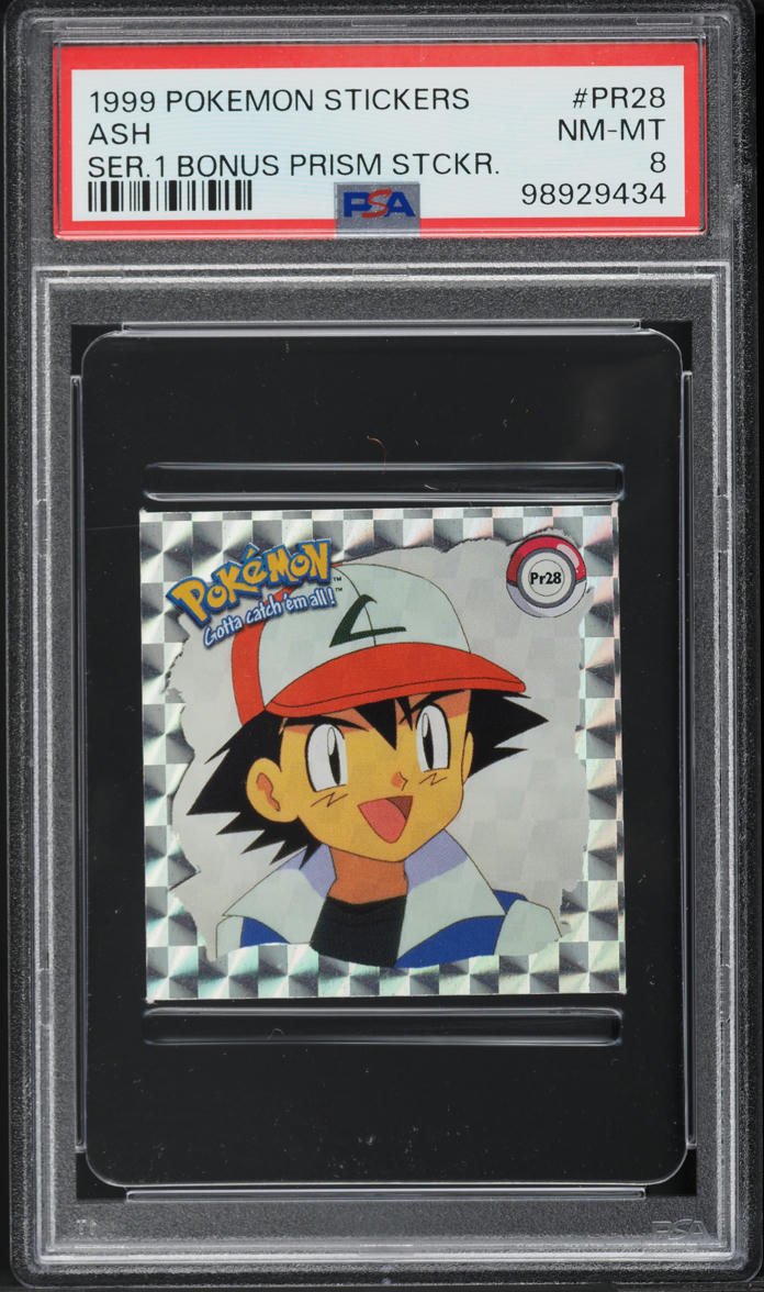 1999 Pokemon Stickers Series 1 Bonus Prism Ash #PR28 PSA 8 NM-MT on ...
