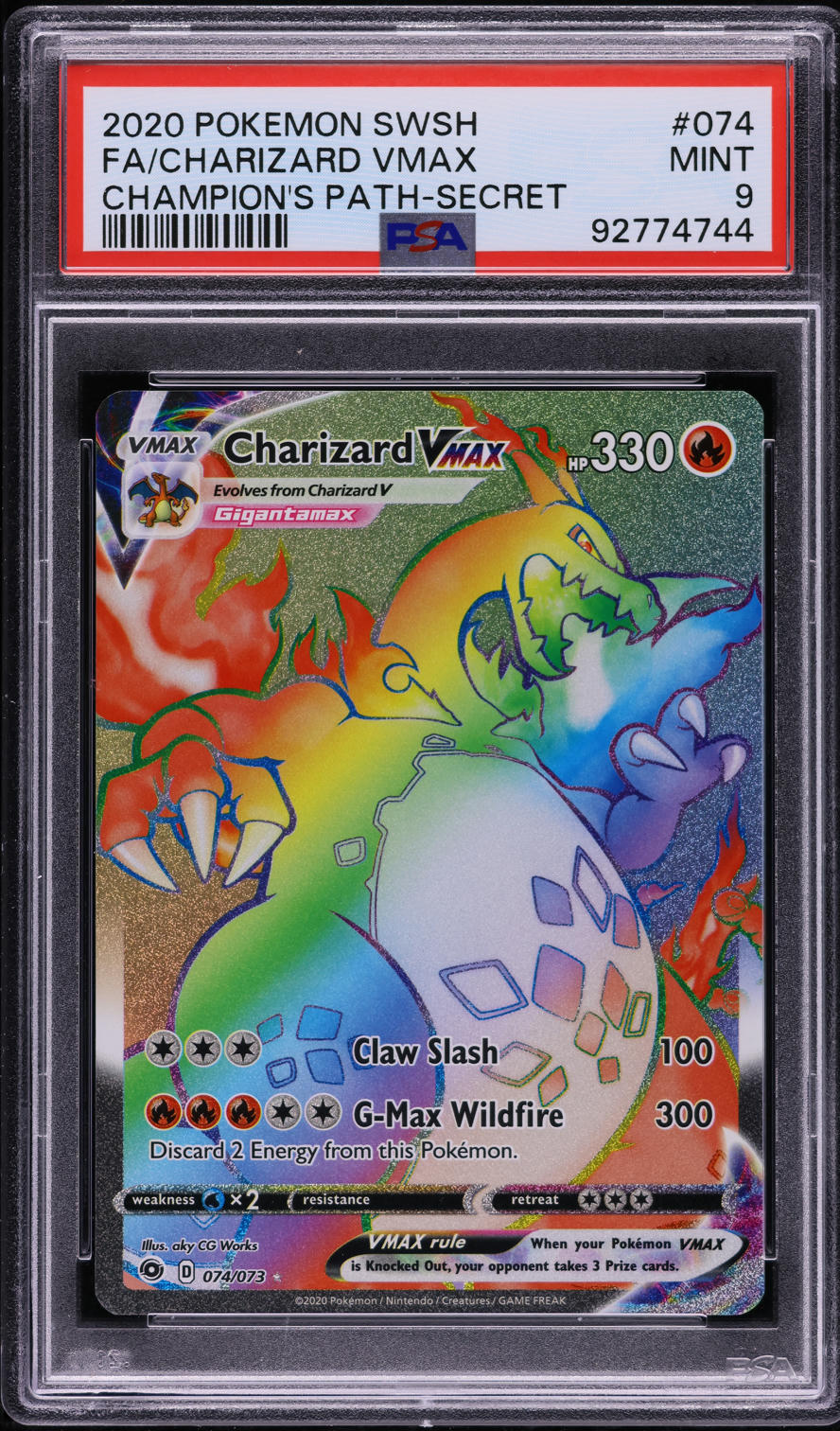 2020 Pokemon SWSH Champion's Path Hyper Rare Charizard VMAX #74 PSA 9 ...