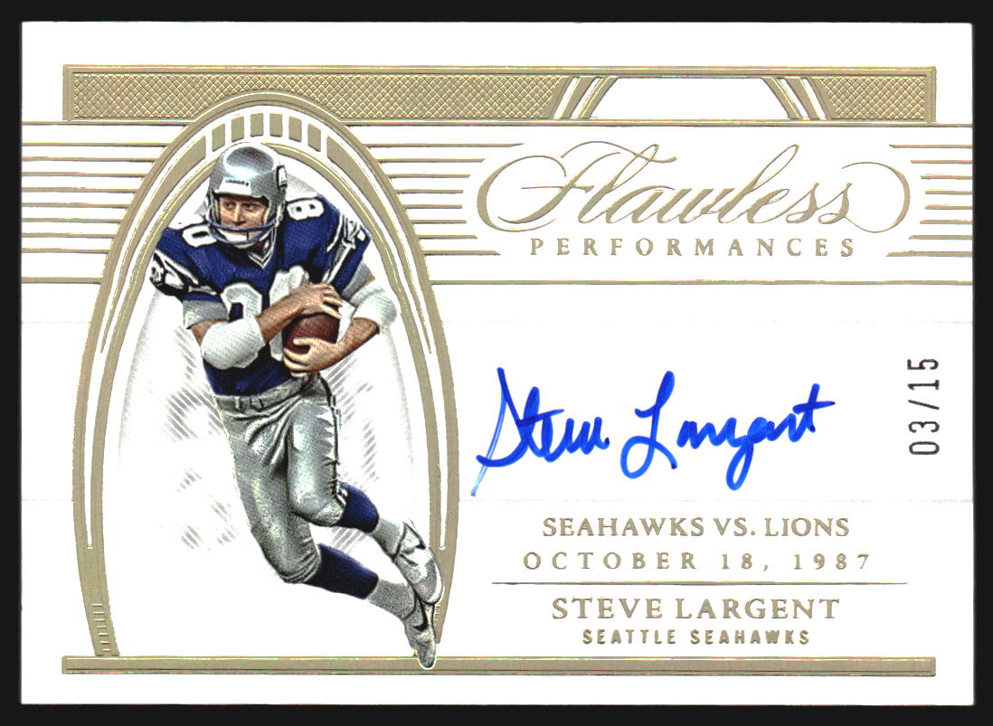 2022 Panini Flawless Flawless Performances Autograph Steve Largent Auto ...