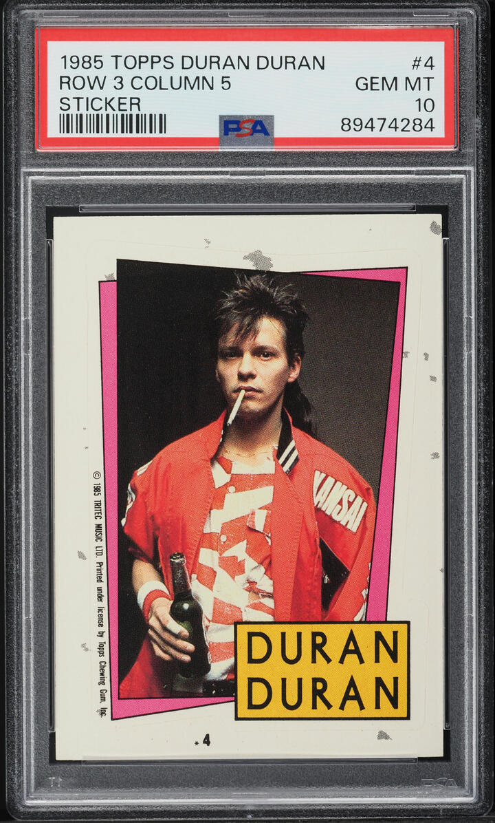 1985 Topps Duran Duran Stickers Row 3 Column 5 #4 PSA 10 GEM MINT on ...