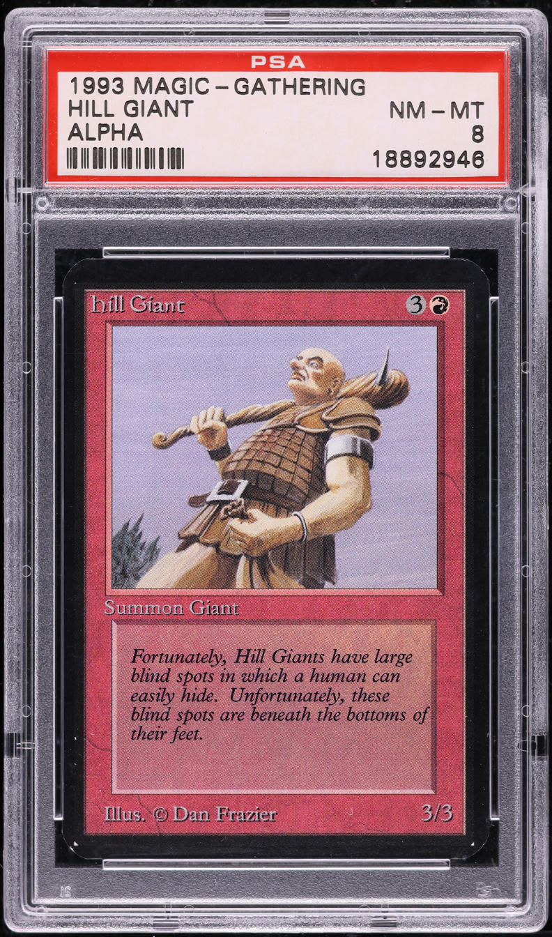 1993 Magic The Gathering MTG Alpha Hill Giant PSA 8 NM-MT on Fanatics ...