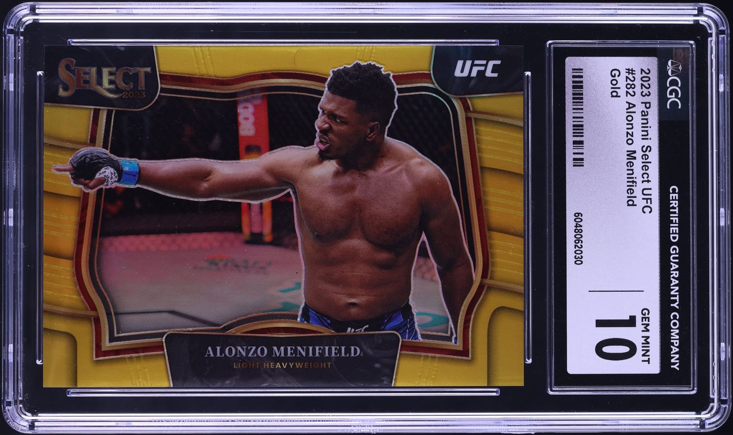 2023 Select UFC Octagonside Gold Alonzo Menifield /10 #282 CGC 10 GEM ...
