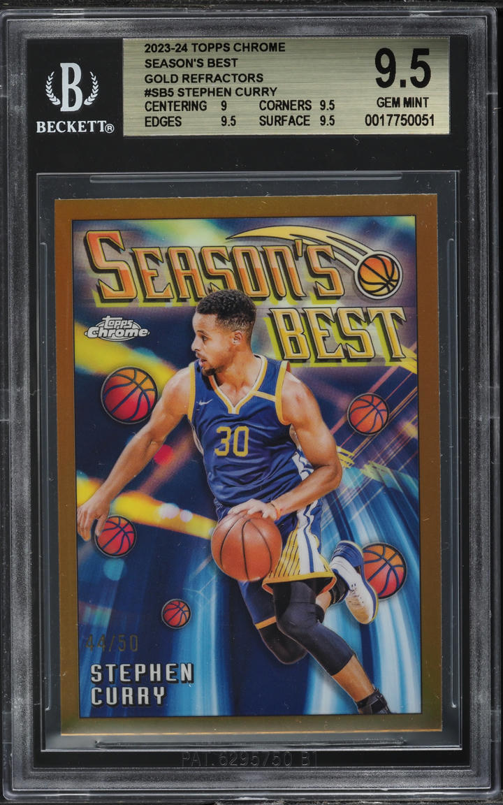2023 Topps Chrome Season's Best Gold Refractor Stephen Curry /50 BGS 9. ...