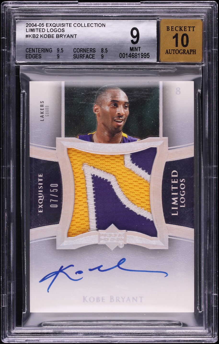 2004 Exquisite Collection Limited Logos Kobe Bryant PATCH AUTO /50 #KB2 ...